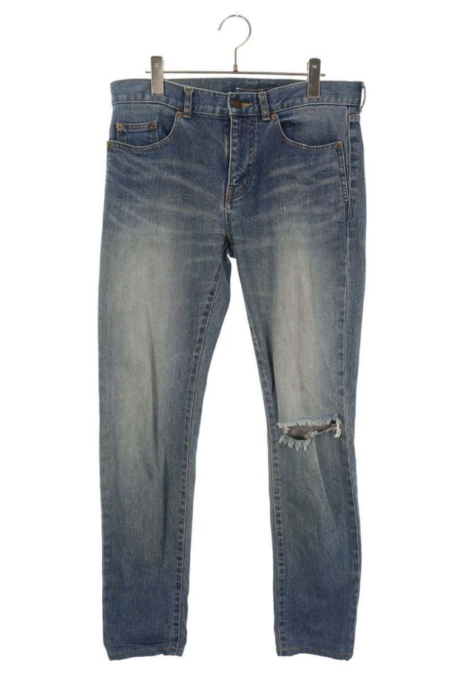 サンローランパリ サイズ:30インチ  489125 Y806K ニークラッシュウォッシュドスキニーデニムパンツ 中古 BS99