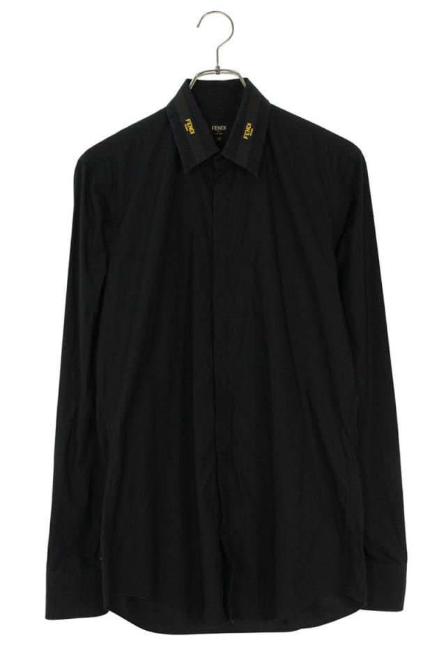 フェンディ サイズ:38  FS0808 ADUY 襟ロゴ長袖シャツ 中古 BS99
