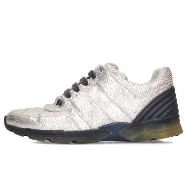 シャネル サイズ:42  G31712 クラックレザーココマークローカットスニーカー 中古 BS99