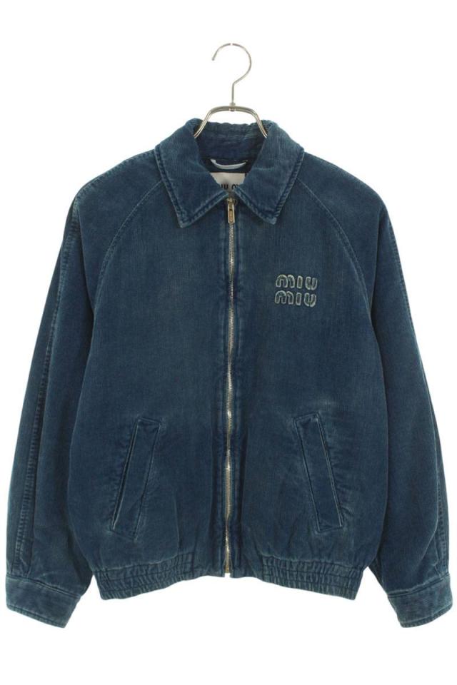 ミュウミュウ サイズ:36  ML1152 ロゴ刺繍ウォッシュドコーディロイブルゾン 中古 SB01