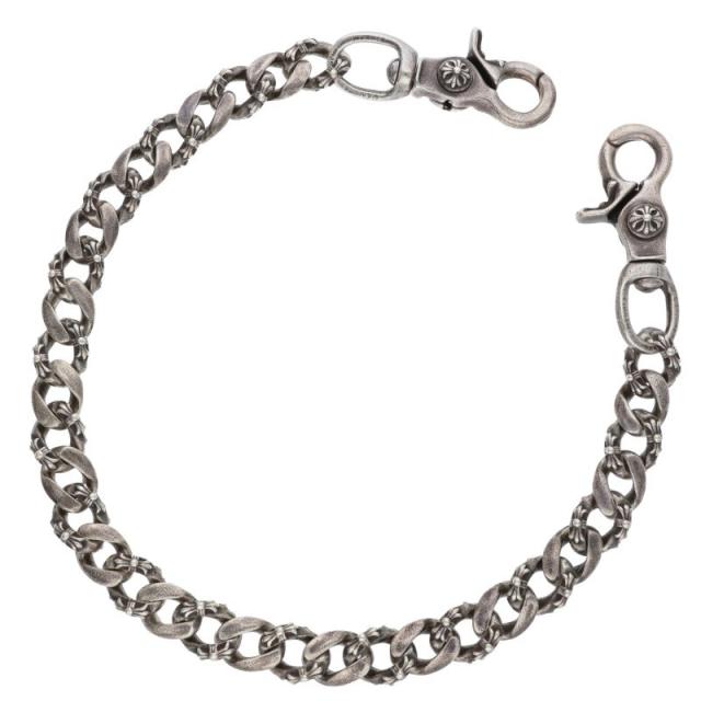 クロムハーツ サイズ:ロング  FANCY LONG-2 2クリップロングファンシー シルバーウォレットチェーン 中古 OS06