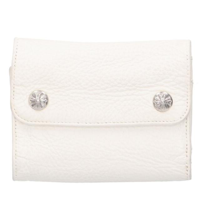 クロムハーツ   WAVE MINI ウェーブミニ クロスボールボタンレザーウォレット財布 中古 SJ02