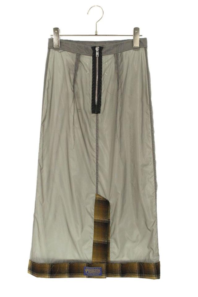 メゾンマルジェラ  ペンドルトン サイズ:38  24SS  S51ME0013 チェック切替ナイロンスカート 中古 BS99