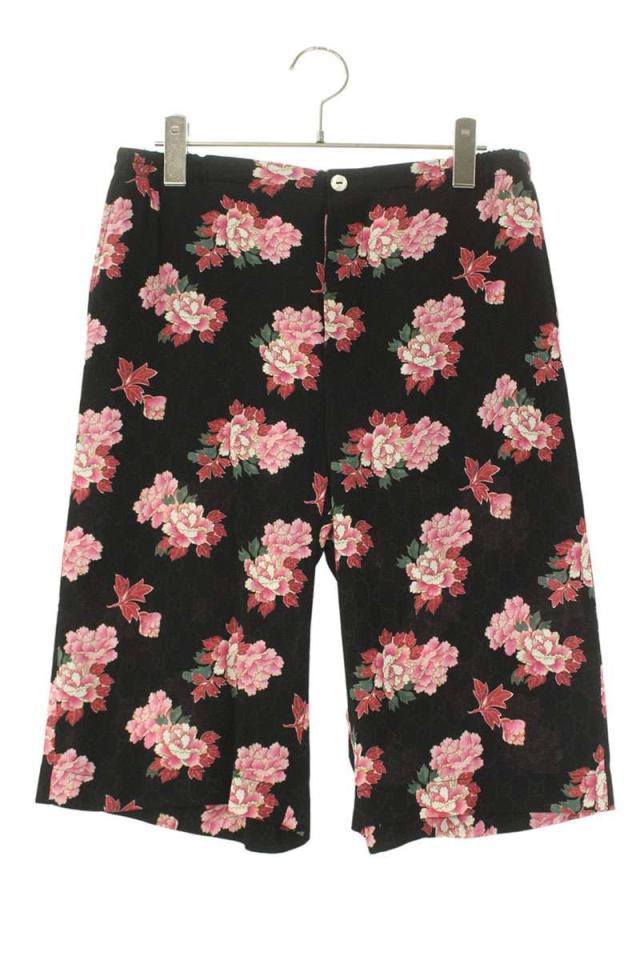 グッチ サイズ:44  624399 ZAEP6 フラワープリントGG柄シルクハーフパンツ 中古 BS99