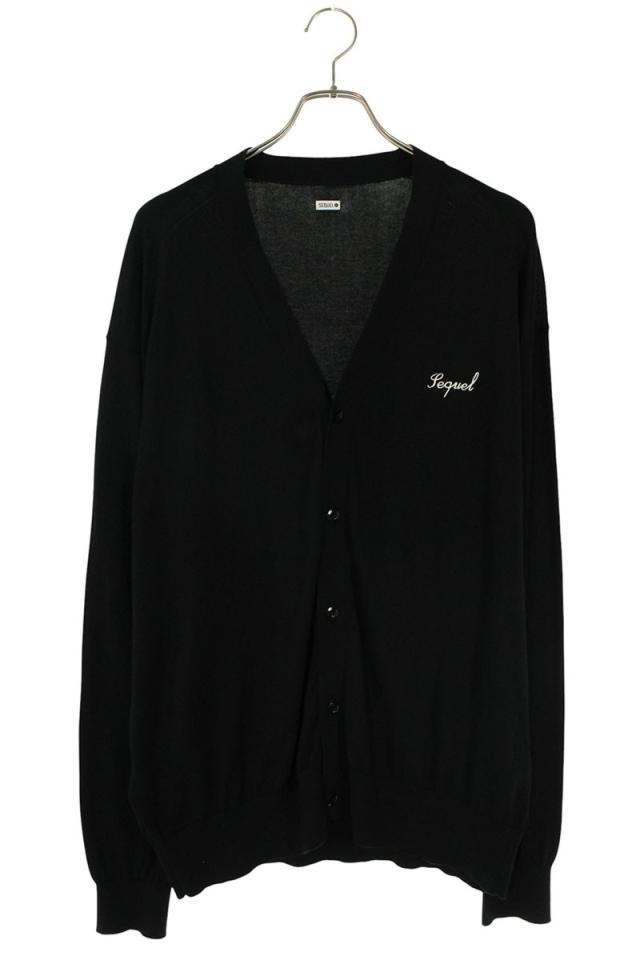 シークエル サイズ:L ロゴ刺繍ニットカーディガン 中古 BS99
