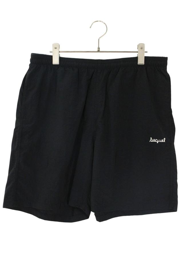 シークエル サイズ:L ロゴ刺繍ナイロンショートパンツ 中古 BS99