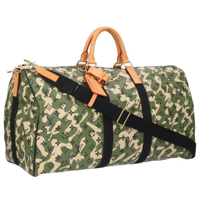 ルイヴィトン  ムラカミタカシ サイズ:55  M95774 キーポルバンドリエール55 モノグラム総柄カモフラージュボストンバッグ 中古 GZ14