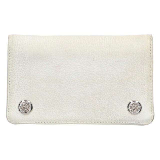 クロムハーツ   1ZIP 1ジップ クロスボタンレザーウォレット財布 中古 NO05