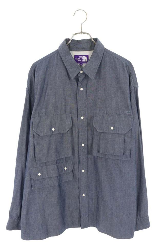 ノースフェイス サイズ:XL  NT3308N Indigo Chambray Field Shirt パープルレーベルフィールド長袖シャツ 中古 BS99