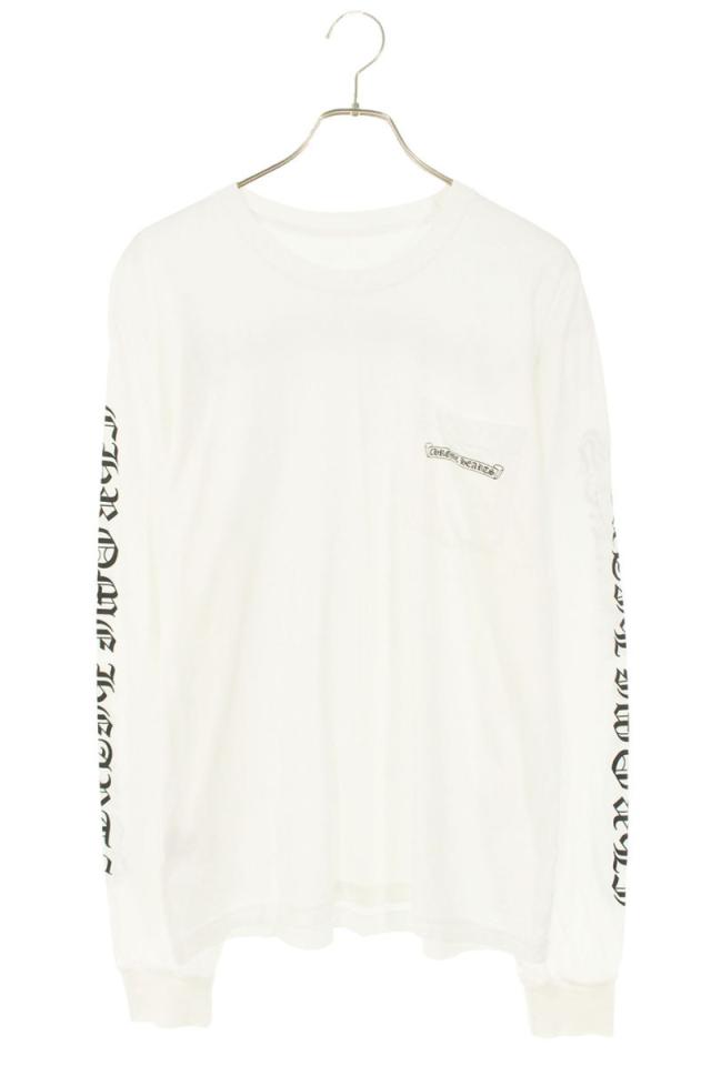 クロムハーツ サイズ:L  CH L S  1 バックスクロールラベルプリント長袖カットソー 中古 SJ02