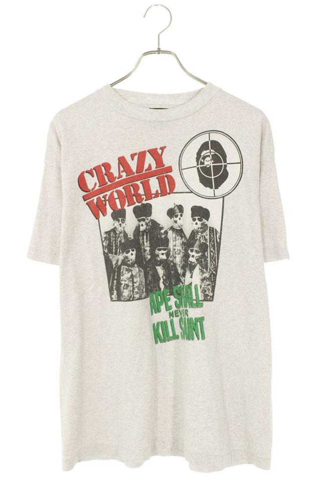セントマイケル  アベイシングエイプ サイズ:M  SM-YS8-0000-C61 CRAZY WORLDプリントダブルネームTシャツ 中古 OM10