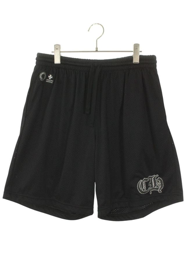 クロムハーツ サイズ:XL  MESH VARSITY SHORTS CHプリントメッシュハーフパンツ 中古 SJ02