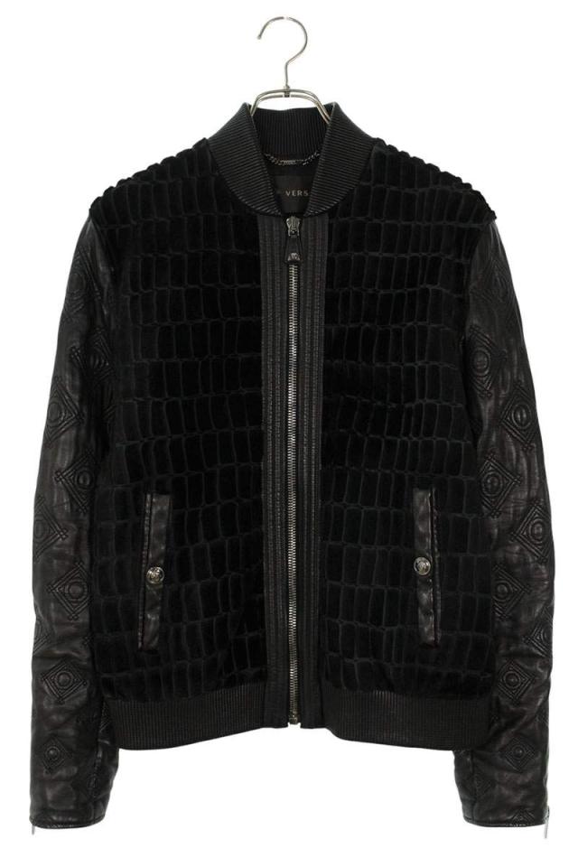 ヴェルサーチェ サイズ:S 袖切替ハラコレザージャケット 中古 BS99