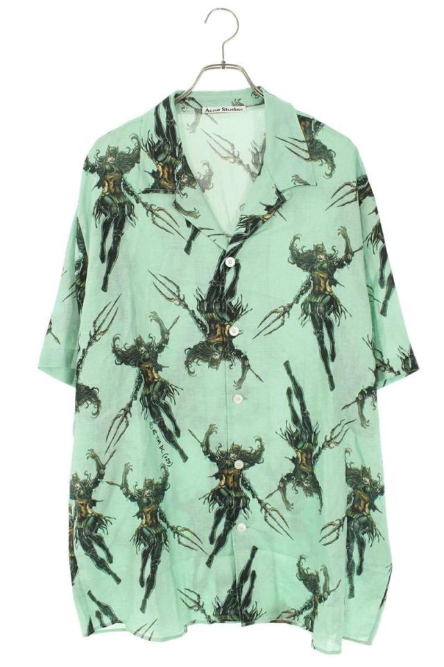 アクネストゥディオズ サイズ:46  FN-MN-SHIR000864 プリントボタンアップ半袖シャツ 中古 SB01