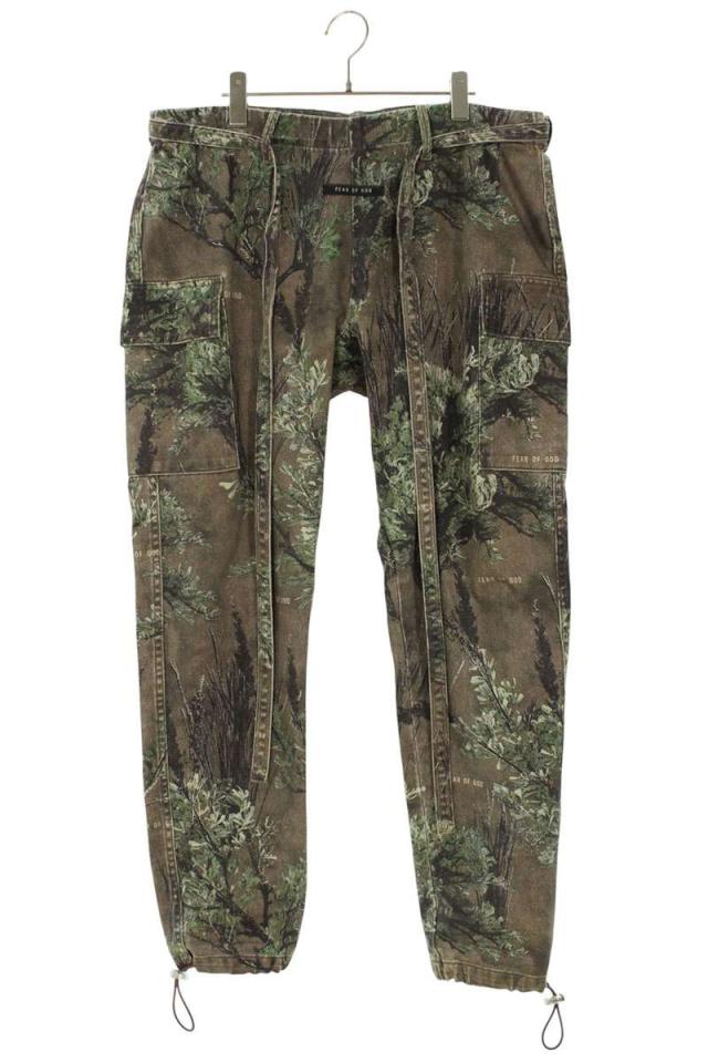 フィアオブゴッド サイズ:M カモフラ柄裾ドローコードカーゴロングパンツ 中古 BS99