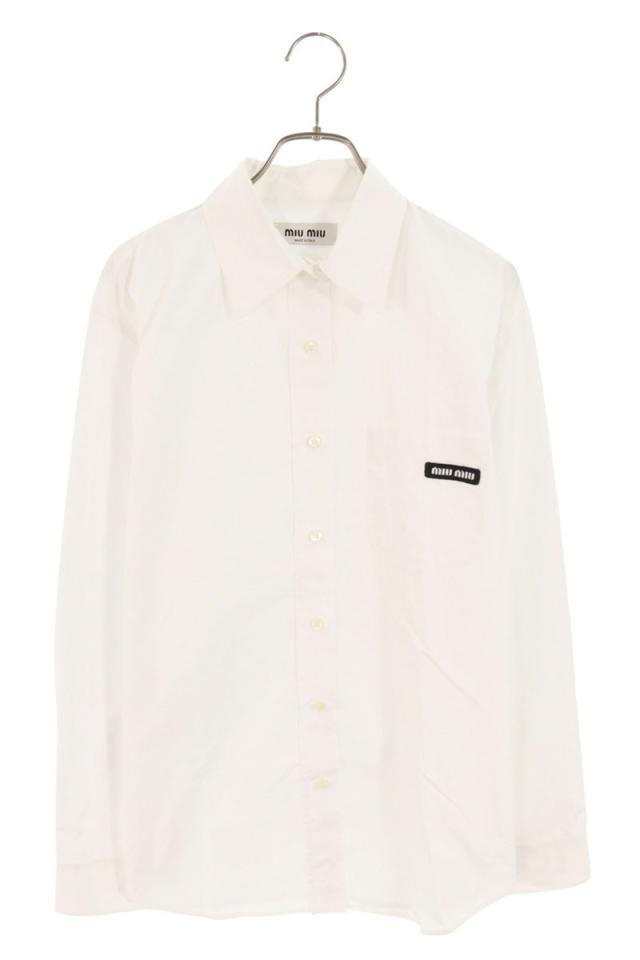 ミュウミュウ サイズ:40  MK1727 ロゴワッペンポプリン長袖シャツ 中古 SB01
