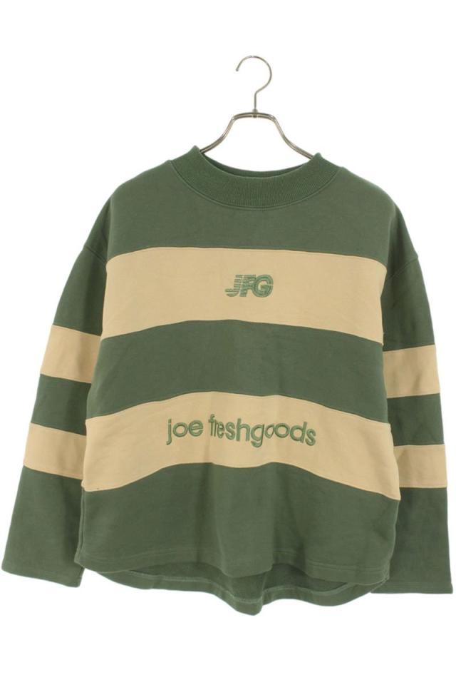ジョーフレシュグッズ サイズ:S ロゴ刺繍ボーダーモックネックスウェット 中古 BS99
