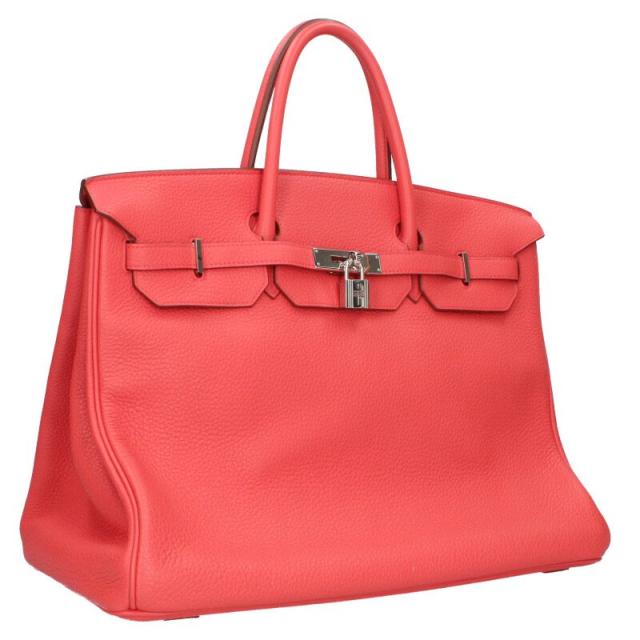 エルメス サイズ:40  バーキン40 □M刻印 SV金具トリヨンクレマンス フランボワーズハンドバッグ 中古 SB01