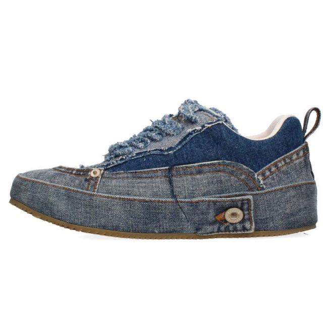 ロエベ サイズ:42 デコンストラクテッド デニム パッチワークスニーカー 中古 BS99
