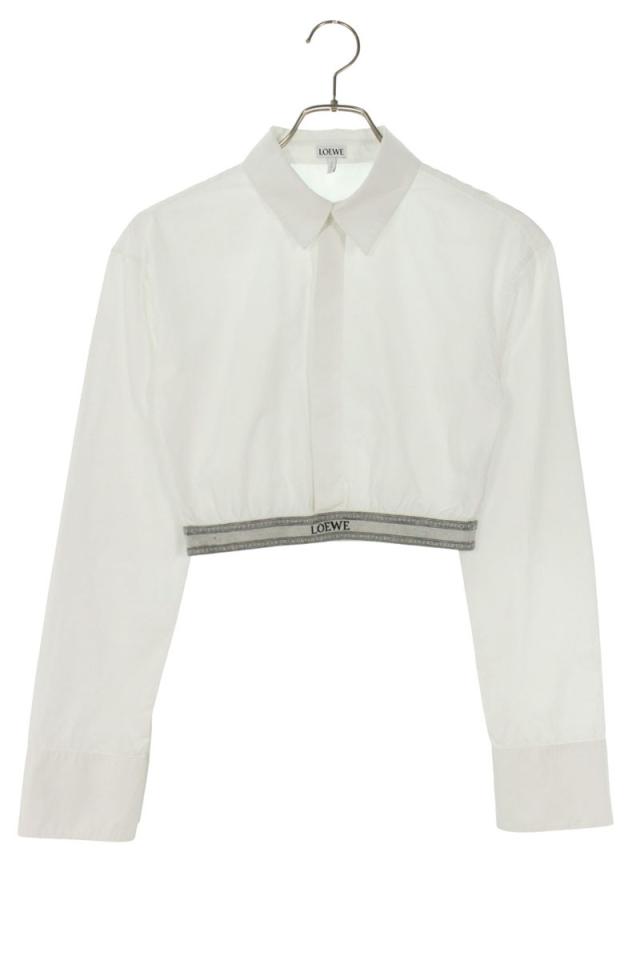 ロエベ サイズ:32  S359Y05XAX クロップドロゴバンド長袖シャツ 中古 BS99