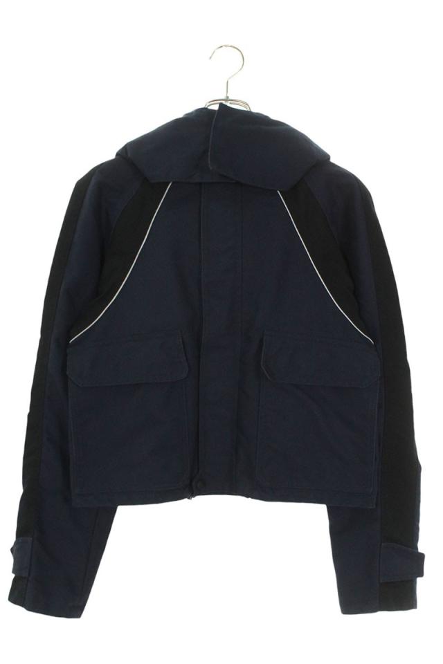 バレンシアガ サイズ:46  17SS  460592  TTD06 クロップドカラー切り替えフーデットブルゾン 中古 BS99