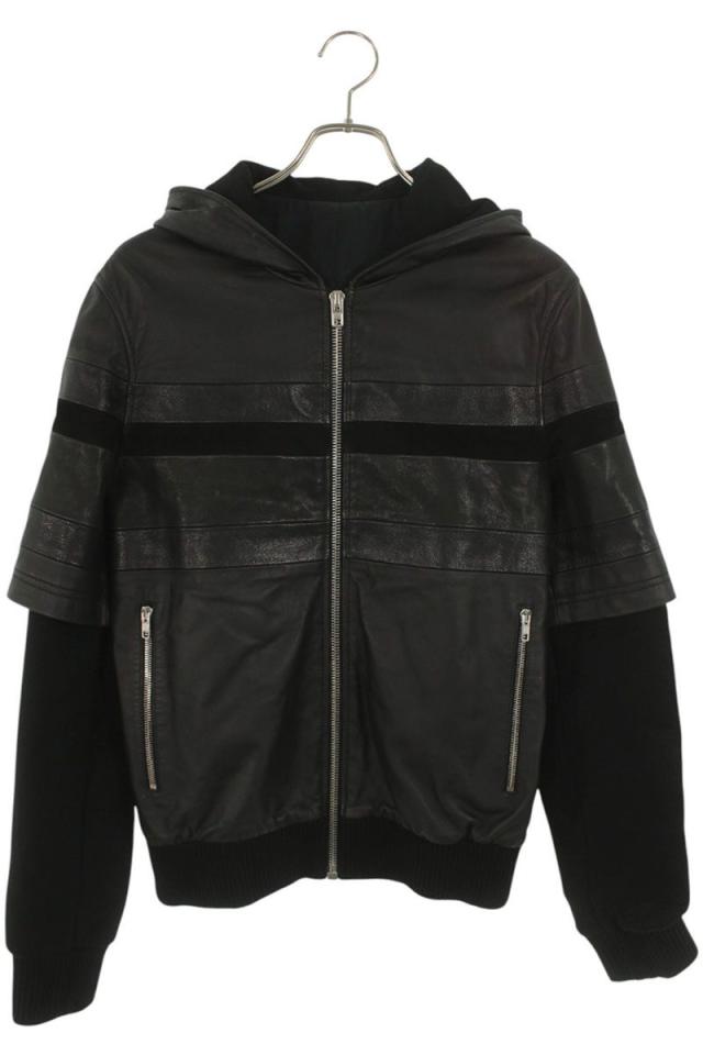 ジバンシィ サイズ:XS  14F 0304 435 レイヤードデザイン レザー切替パーカーブルゾン 中古 BS99