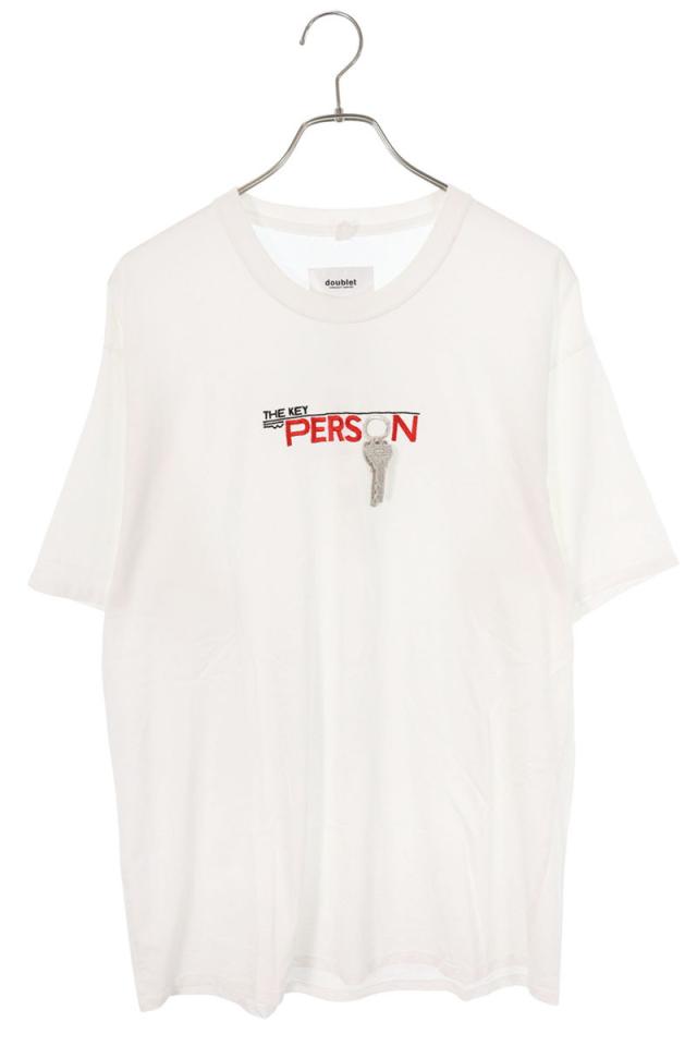 ダブレット サイズ:M  20SS30CS155 キーパーソンエンブロイダリーTシャツ 中古 BS99