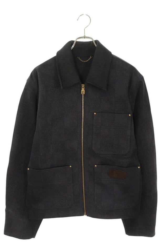 ルイヴィトン サイズ:46  24AW  RM242M MKD HRB91W レザー切替ダミエワークジャケットブルゾン 中古 SB01