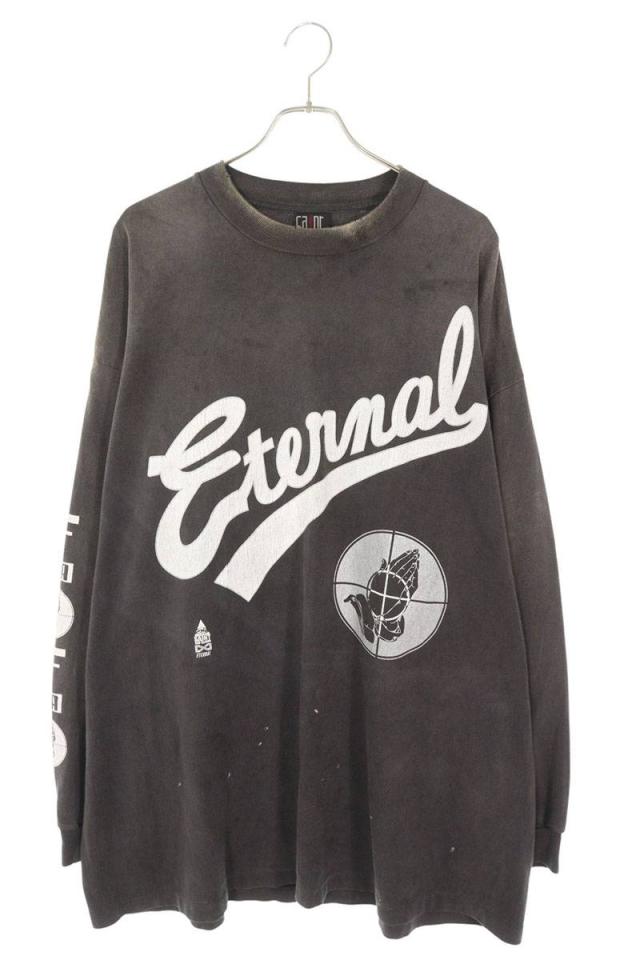 セントマイケル フィアオブゴッド サイズ:ONE SIZE 25SS SM-HR8-0000-C02 ヴィンテージ加工ロゴプリント長袖カットソー 中古 OM10