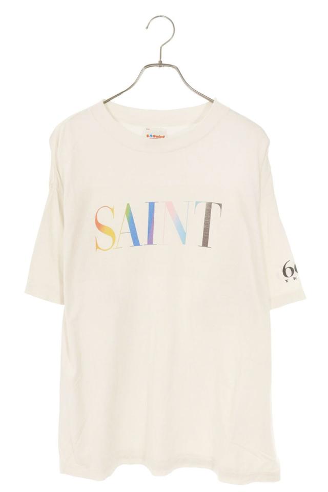 セントマイケル サイズ:L  24AW  SM-YS1-0000-007 レインボーSAINTプリントTシャツ 中古 SB01