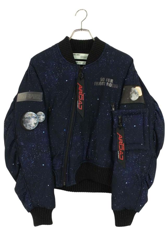 オフホワイト サイズ:M  OMEA121S18940008 × ART DAD スペース総柄MA-1 ボンバーブルゾン 中古 OM10
