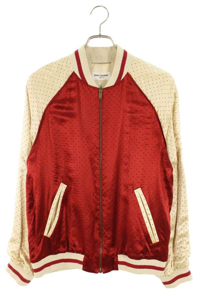 サンローランパリ サイズ:46  612418 Y587S シルクスカジャンスタッズブルゾン 中古 SS13