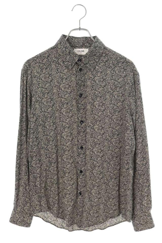 セリーヌ サイズ:38  2C028570K ビスコースフラワープリント長袖シャツ 中古 SB01