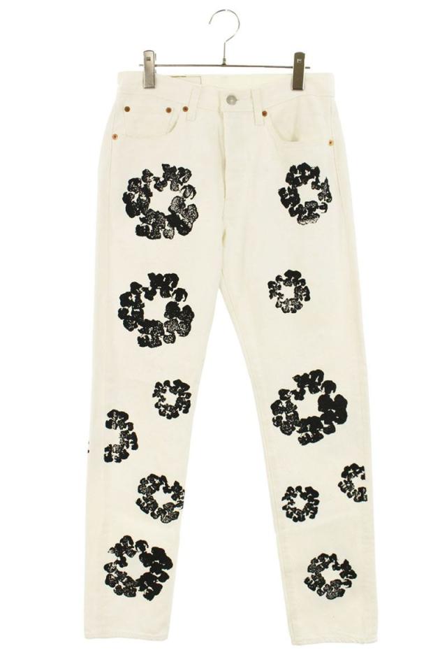 デニムティアーズ サイズ:29インチ  PC9-AI592-0004 フラワープリント501デニムパンツ 中古 OM10