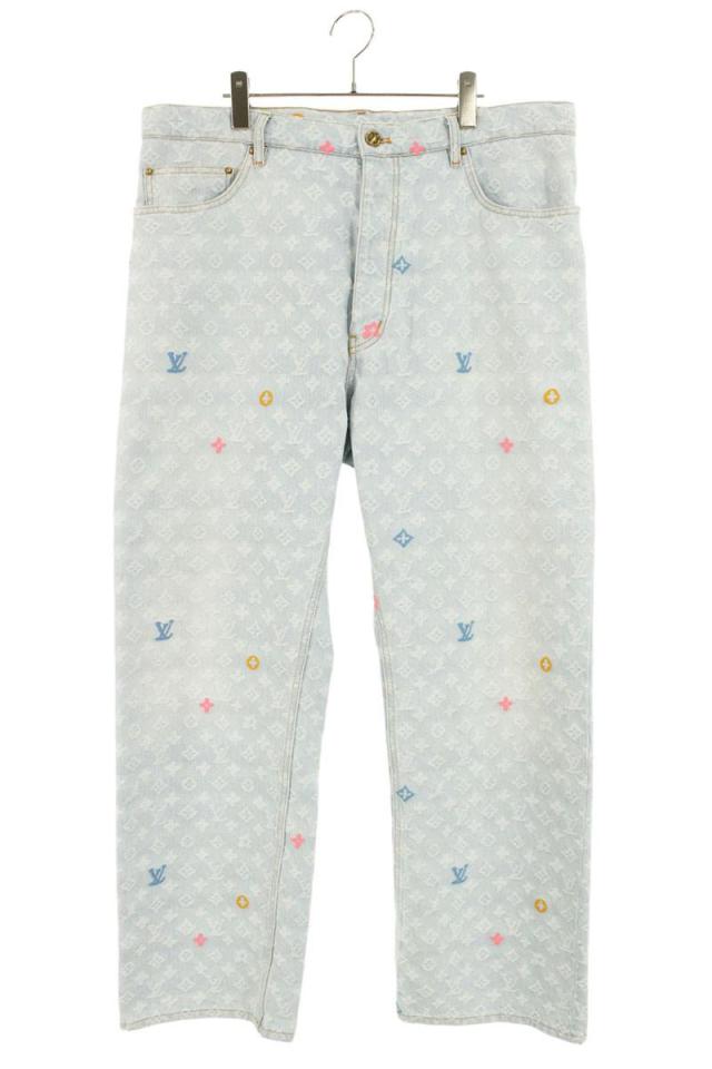 ルイヴィトン サイズ:36  24AW  RM242MM KCB HRD01X モノグラム刺繍デザインデニムパンツ 中古 SS13