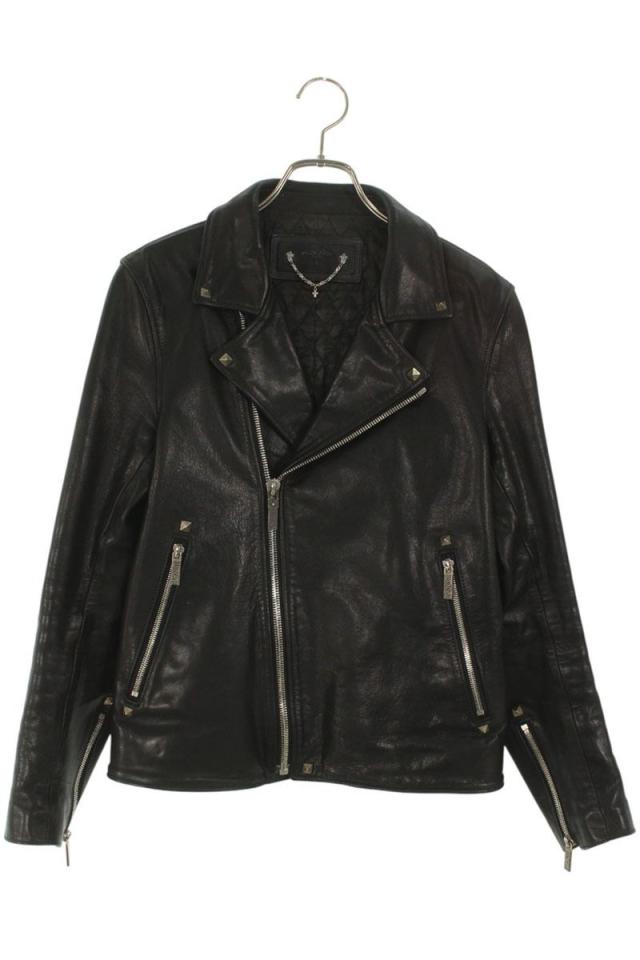 ジャスティンデイビス サイズ:1  JDL17002 シルバースタッズカーフレザージャケット 中古 BS99