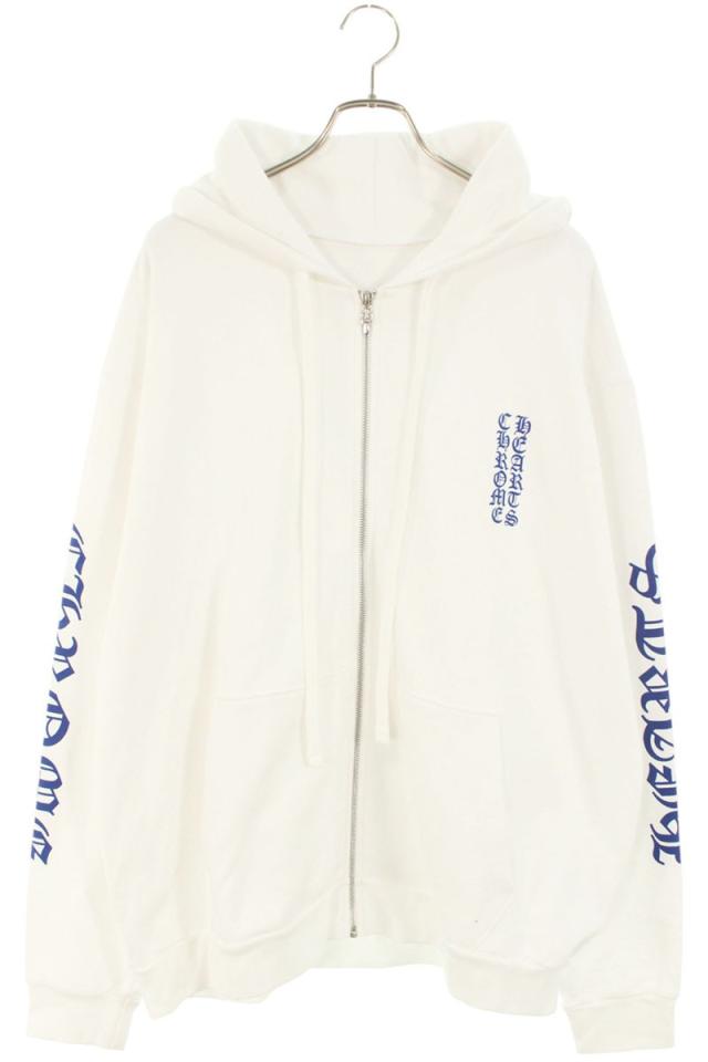 クロムハーツ サイズ:XL  SWTSHRT HD ZIP アームロゴプリントジップアップパーカー 中古 SJ02