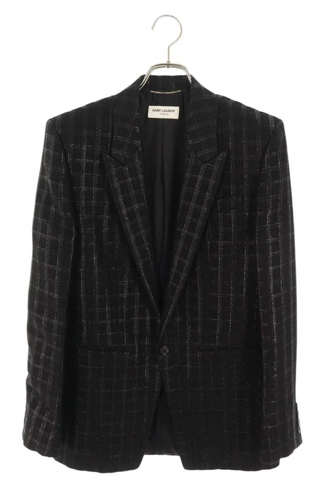 サンローランパリ サイズ:44  662463 Y2D19 格子柄ピークドラペルテーラードジャケット 中古 SS13
