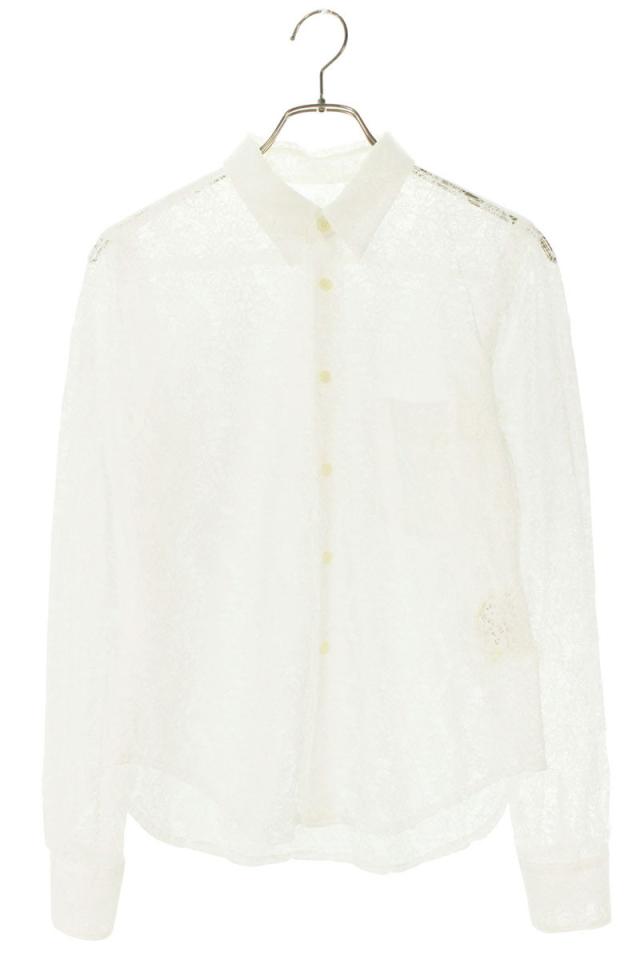 ブラックコムデギャルソン サイズ:XS  16SS  1Q-B022 AD2015花柄シアー長袖シャツ 中古 BS99