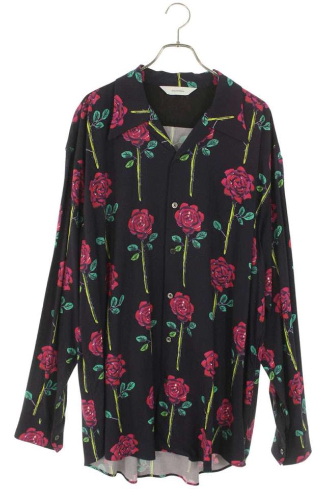 サスクワッチファブリックス サイズ:XL  22SS  22SS-SY9-006 ローズ総柄長袖シャツ 中古 BS99