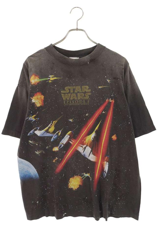 セントマイケル サイズ:L  SM-HR8-0000-C62 ヴィンテージ加工ムービープリントTシャツ 中古 SB01