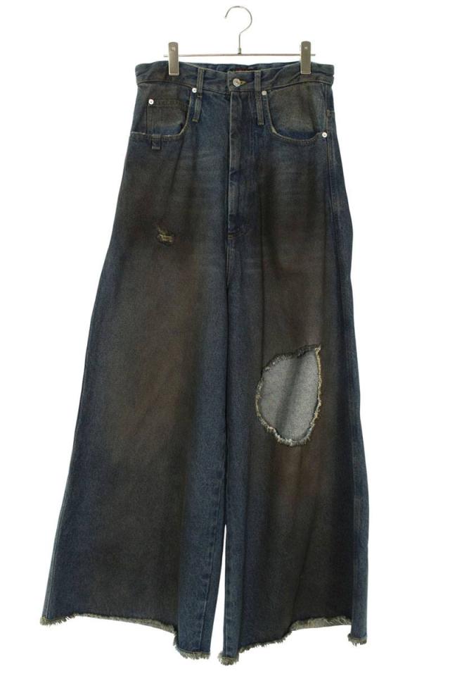 ルーダン サイズ:28インチ  Dumpster ユーズド加工ワイドレッグデニムパンツ 中古 BS99