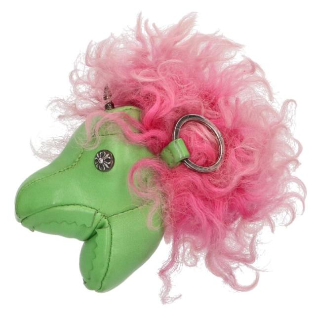 クロムハーツ   DINO LTHR ダイナソー クロスボールボタンレザーキーホルダー 中古 SJ02