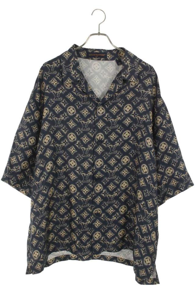ルイヴィトン サイズ:4L  23AW  RM232M Z49 HPS34W モノグラムシルク半袖シャツ 中古 SB01