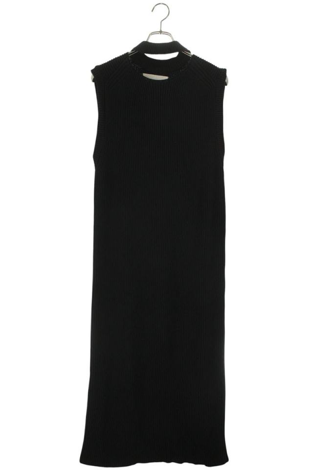 トゥデイフル サイズ:38  24SS  12410323 Slit Neck Knitdress スリットネックリブニットワンピース 中古 BS99