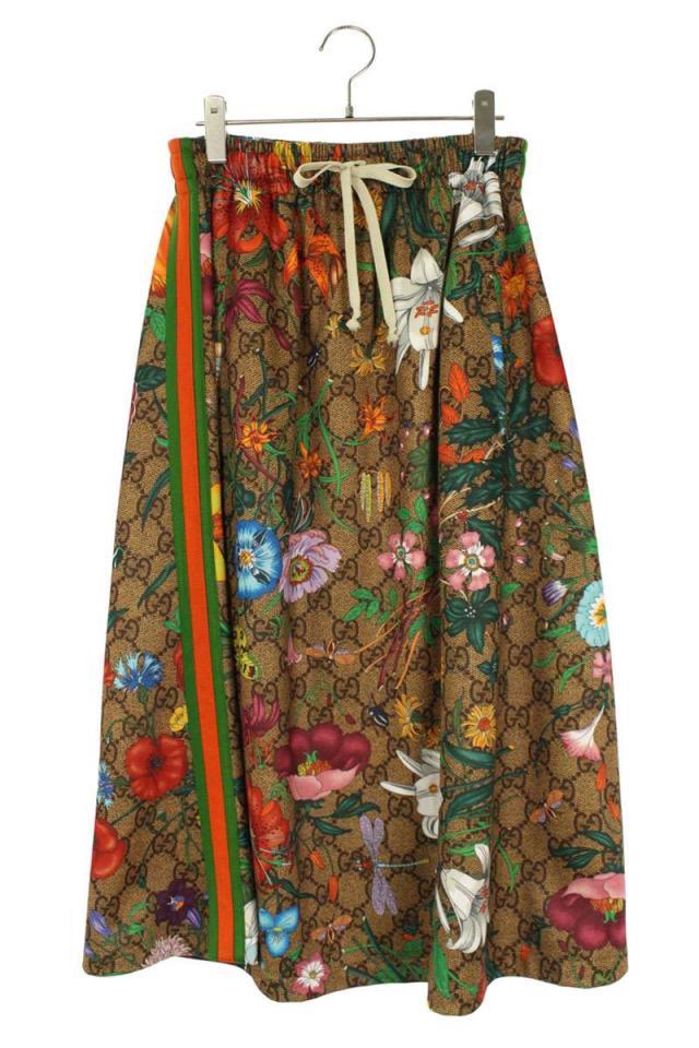 グッチ サイズ:M  609954 XJB91 GGフローラルプリントジャージースカート 中古 BS99