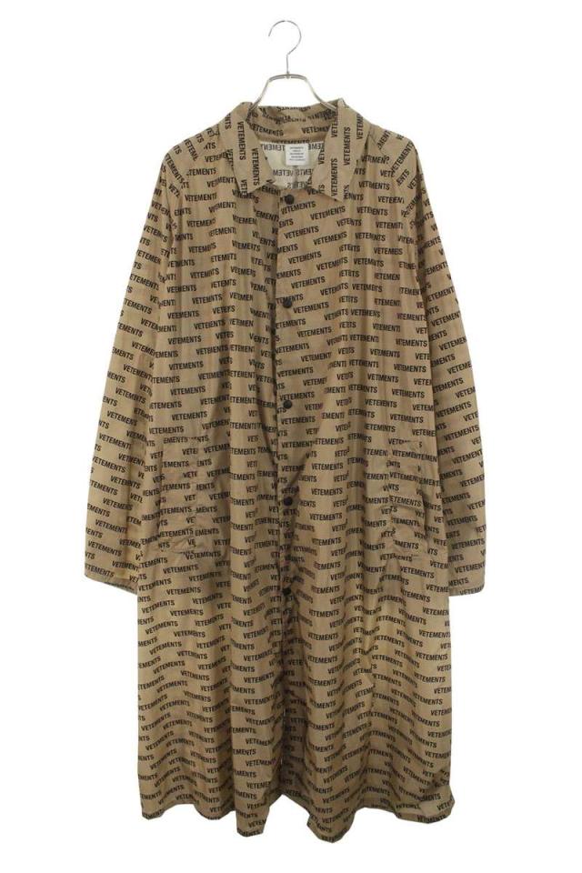 ヴェトモン サイズ:ONE SIZE  UAH19JA301 ロゴ総柄ナイロンコート 中古 BS99
