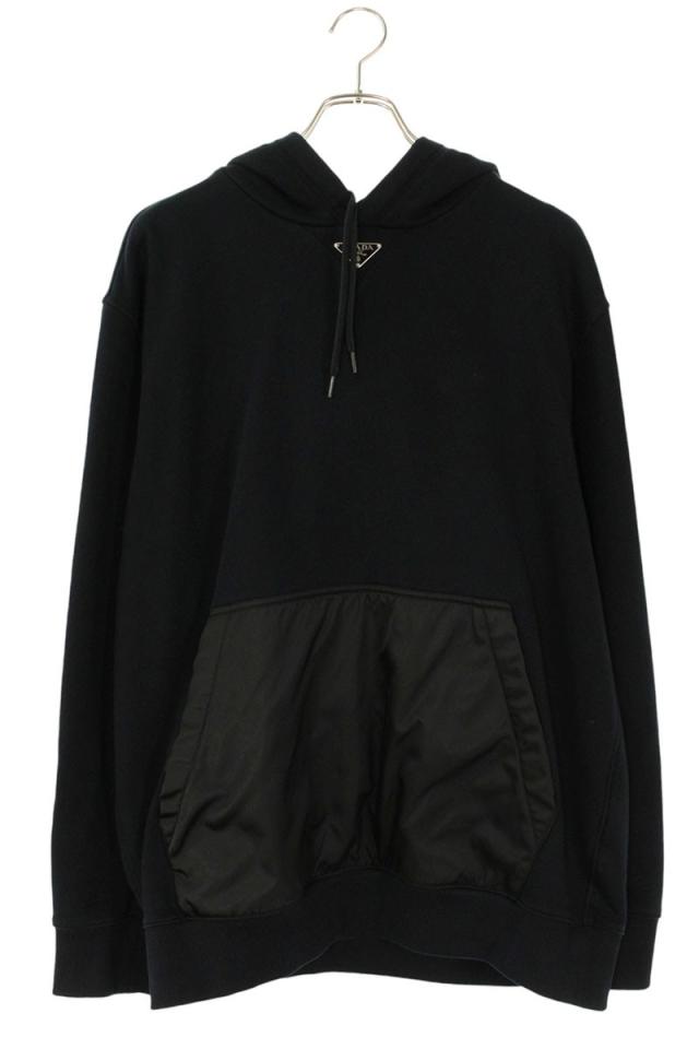 プラダ サイズ:S  UJL45B Re-Nylon切替ロゴプレートプルオーバーパーカー 中古 SB01