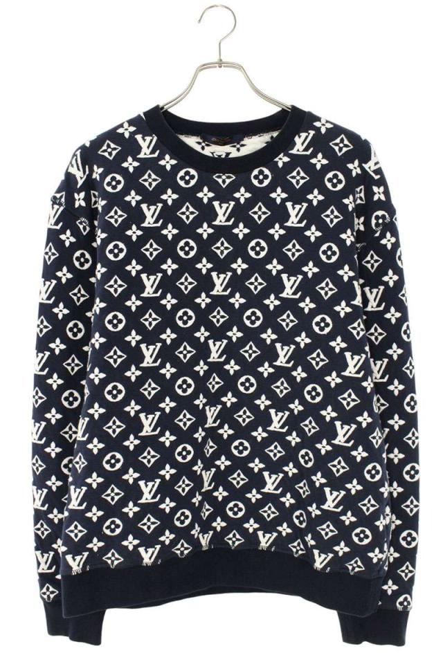 ルイヴィトン サイズ:XL  RM211Q TCJ HIY53W フルモノグラムジャガードクルーネックスウェット 中古 SB01