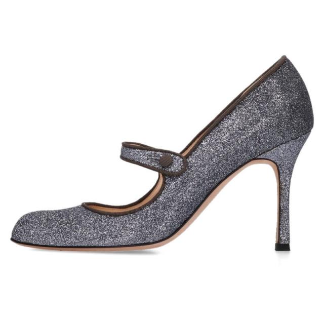 マノロブラニク サイズ:36 ラメグリッターヒールパンプス 中古 BS99